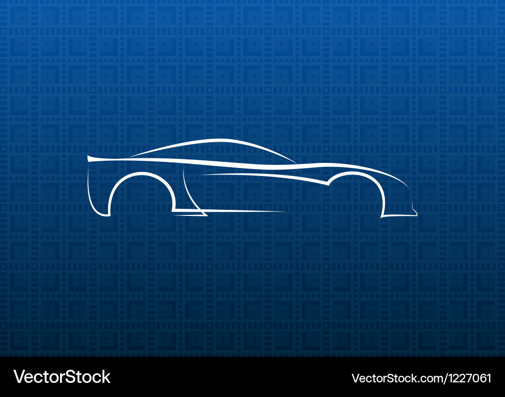 Modern White Car Logo on Blue Gradient Royalty Free Vector