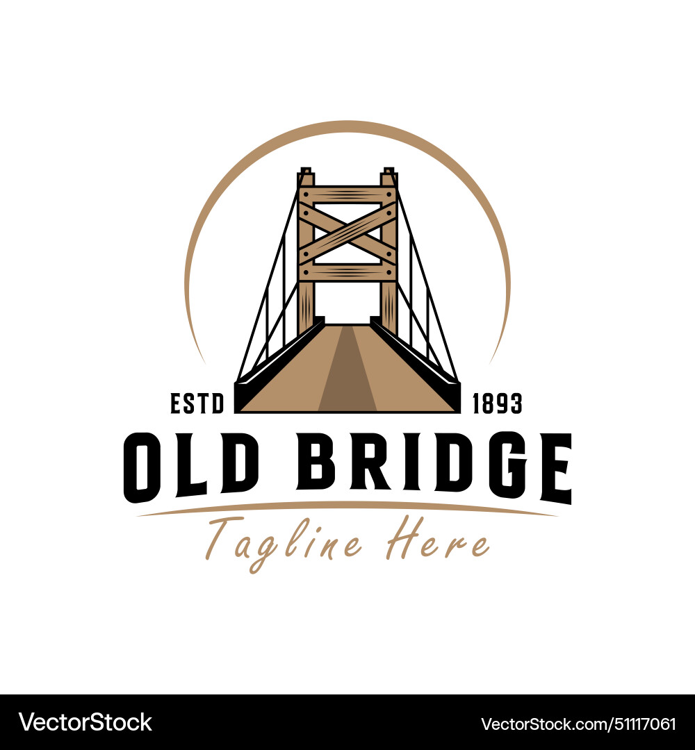 Old bridge logo Royalty Free Vector Image - VectorStock
