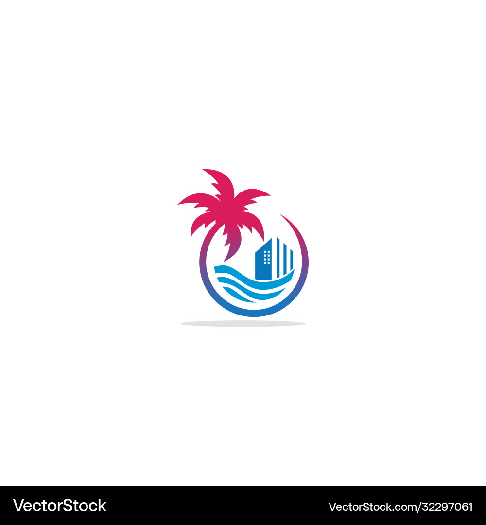 Palm Tree Resort Logo – Royalty-Free Vector | VectorStock