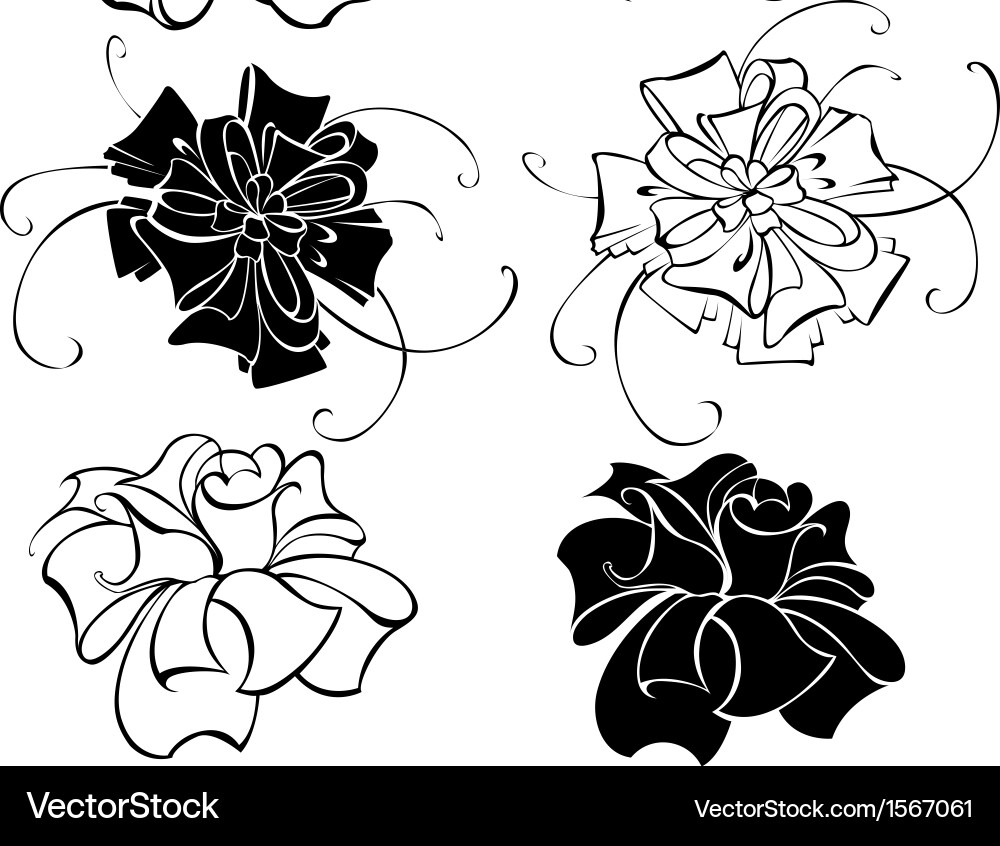 Stylized luxury bow Royalty Free Vector Image - VectorStock