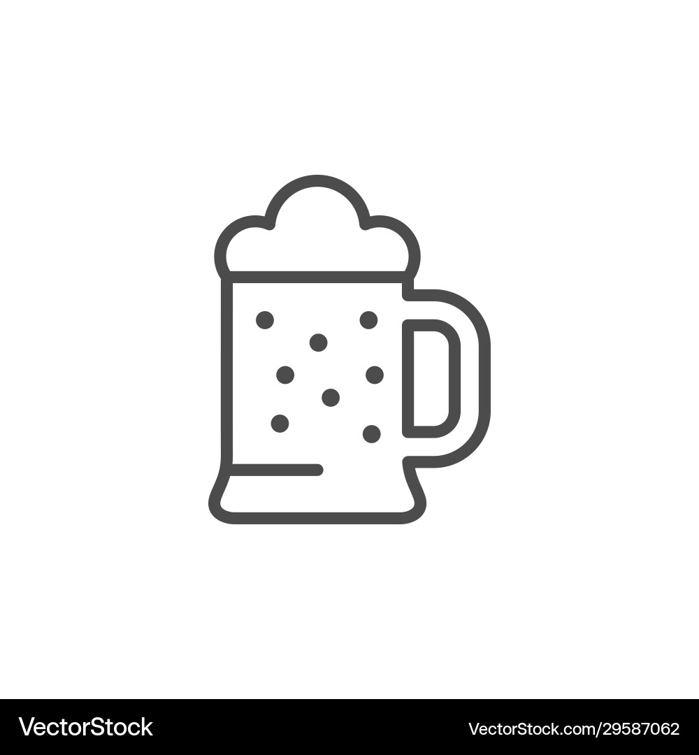 Beer glass line outline icon Royalty Free Vector Image