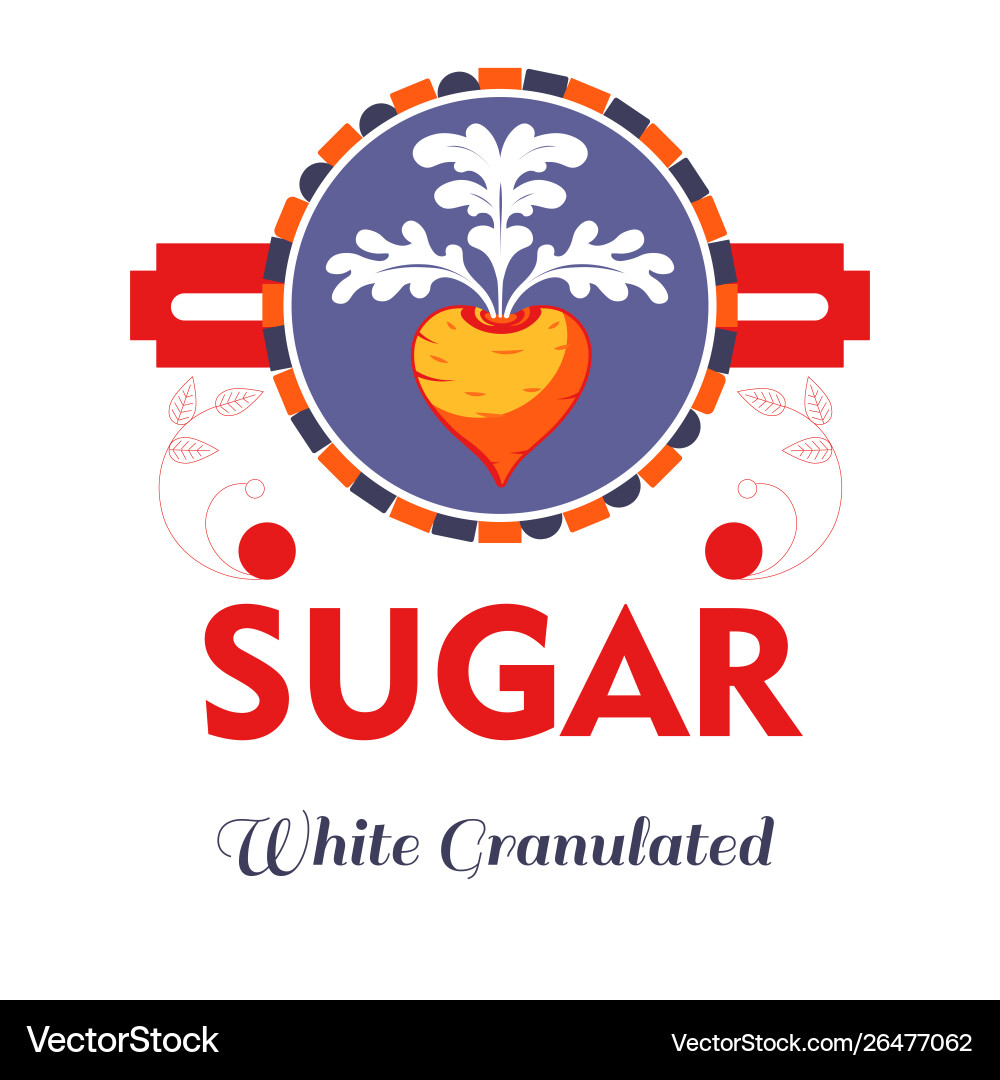 Beetroot sugar natural product sweetener isolated Vector Image