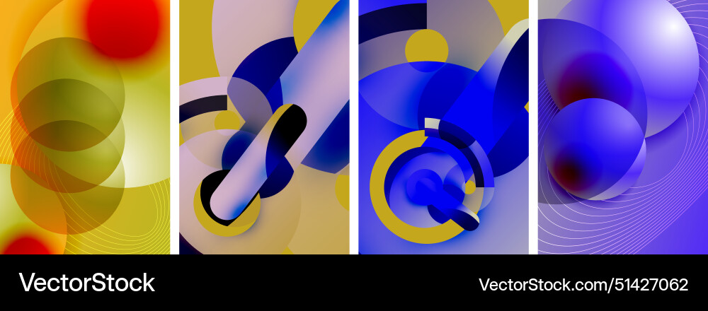 Circle geometric abstract posters Royalty Free Vector Image