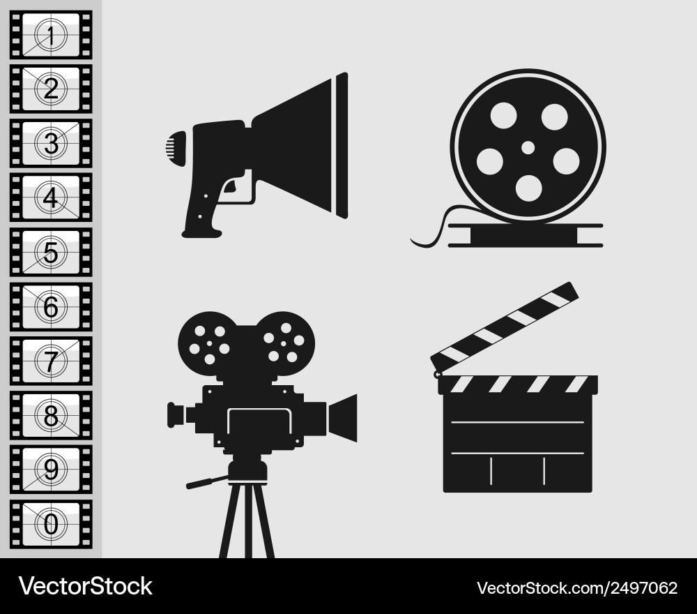 Elements set for filmmaking Royalty Free Vector Image