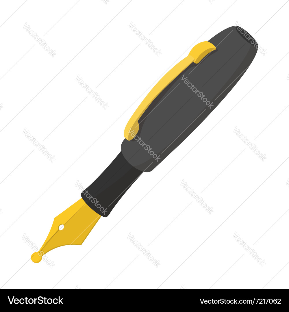 Fountain pen cartoon icon Royalty Free Vector Image