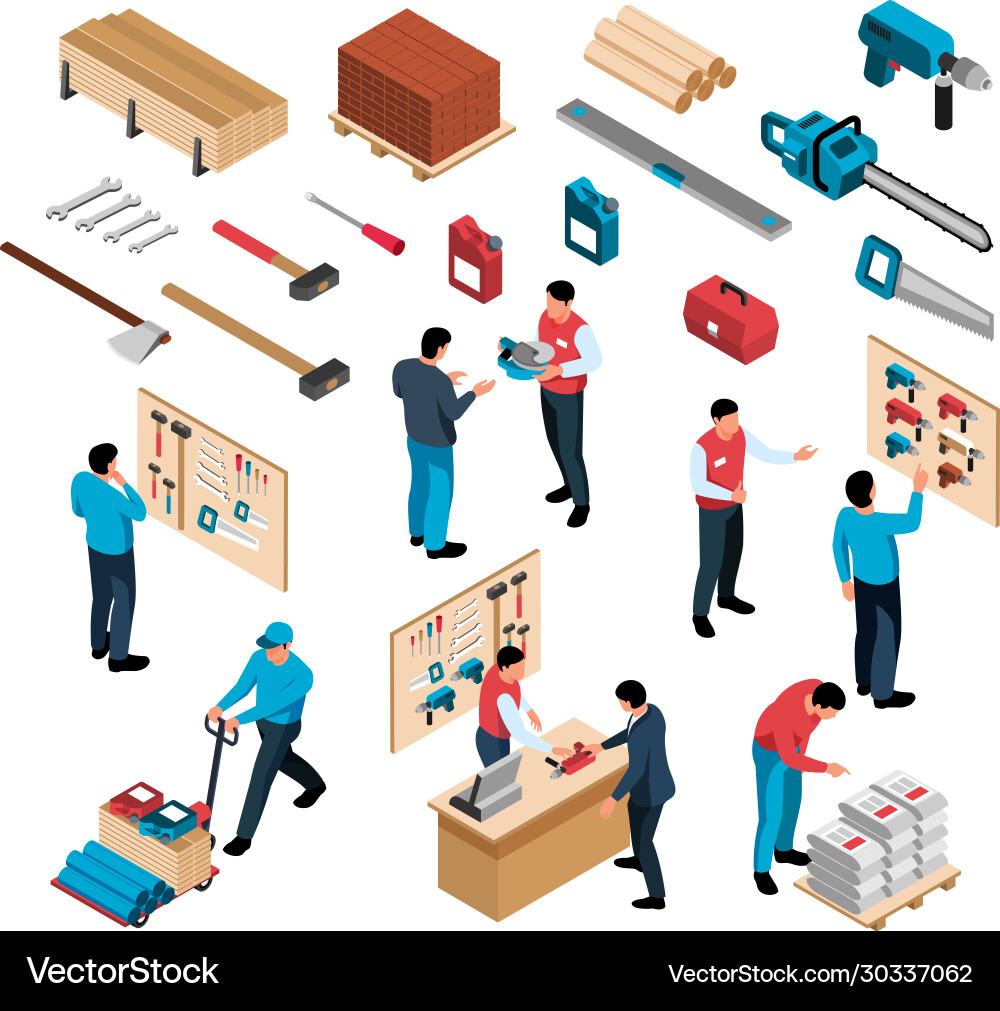 Hardware shop set Royalty Free Vector Image - VectorStock
