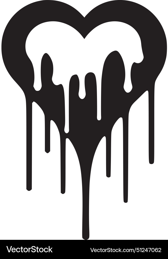 Heart dripping - minimalist and simple silhouette Vector Image