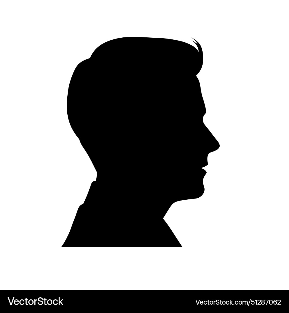 Male profile silhouette with modern hairstyle Vector Image