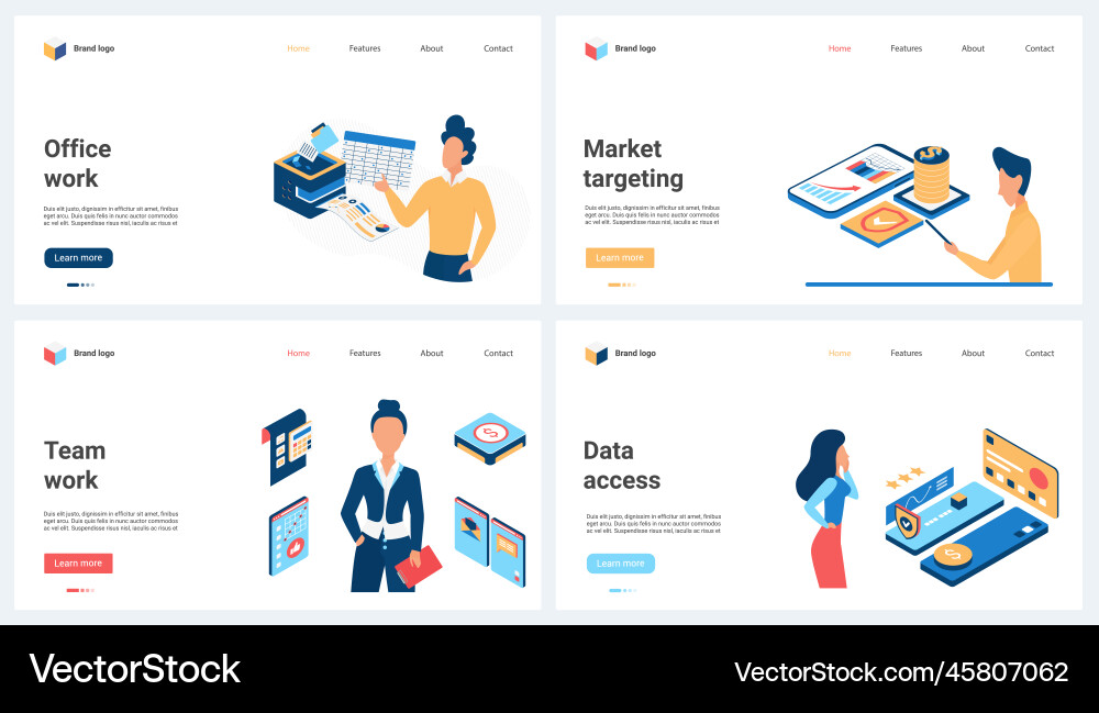 Market targeting office work access to company Vector Image