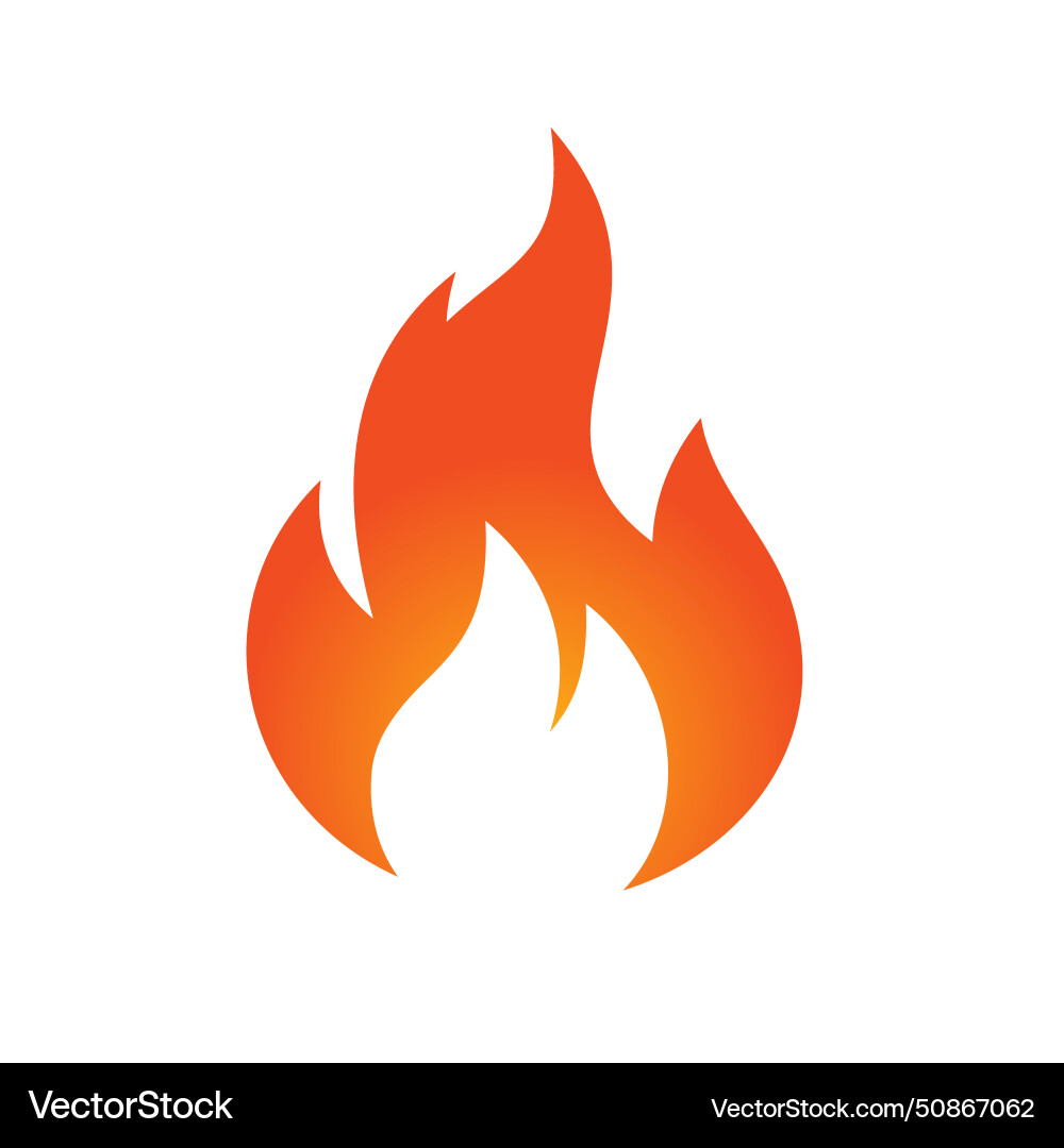 Red fire flame logo sign Royalty Free Vector Image