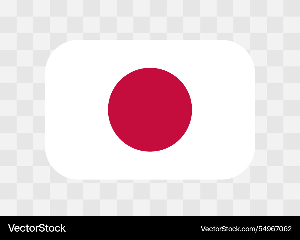 Rounded rectangle flag of japan Royalty Free Vector Image