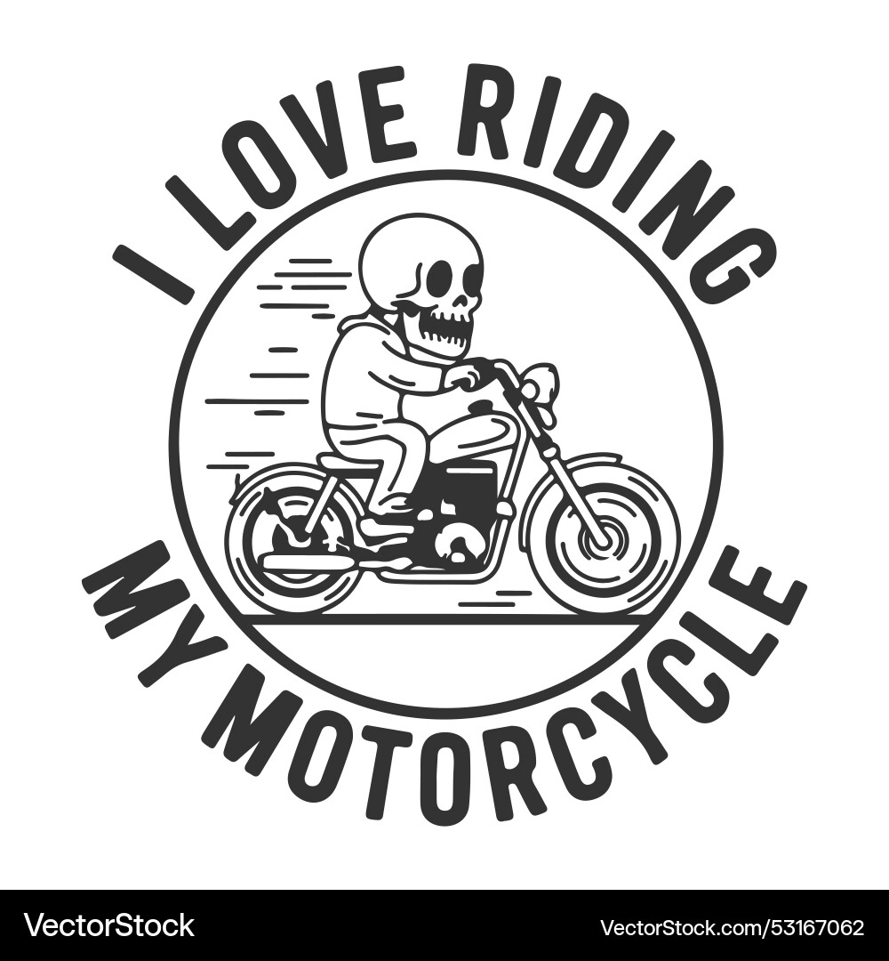 Skull riding motorcycle Royalty Free Vector Image
