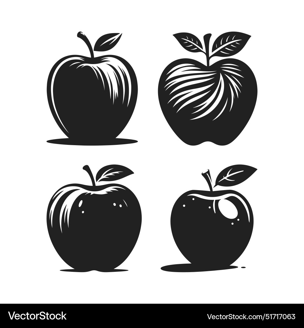 Apple silhouette Royalty Free Vector Image - VectorStock
