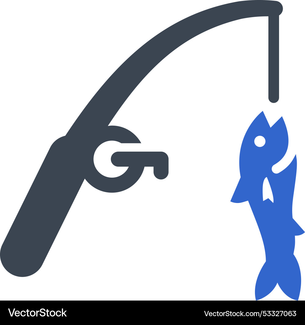 Catching fish icon Royalty Free Vector Image - VectorStock