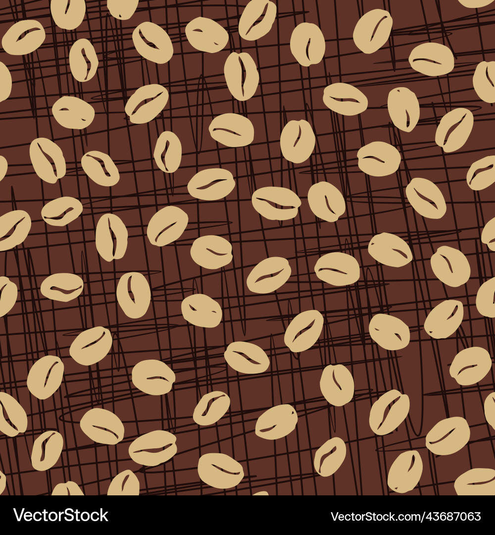 Coffee beans seamless pattern Royalty Free Vector Image