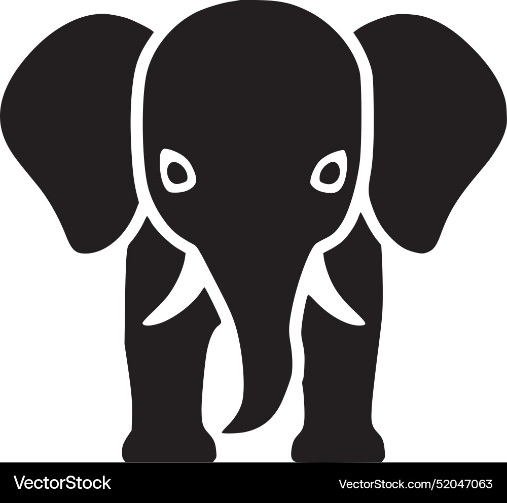 Elephant - black and white isolated icon Vector Image
