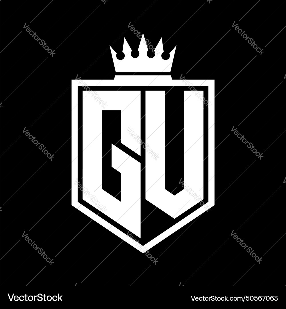 Gv logo monogram bold shield geometric shape Vector Image