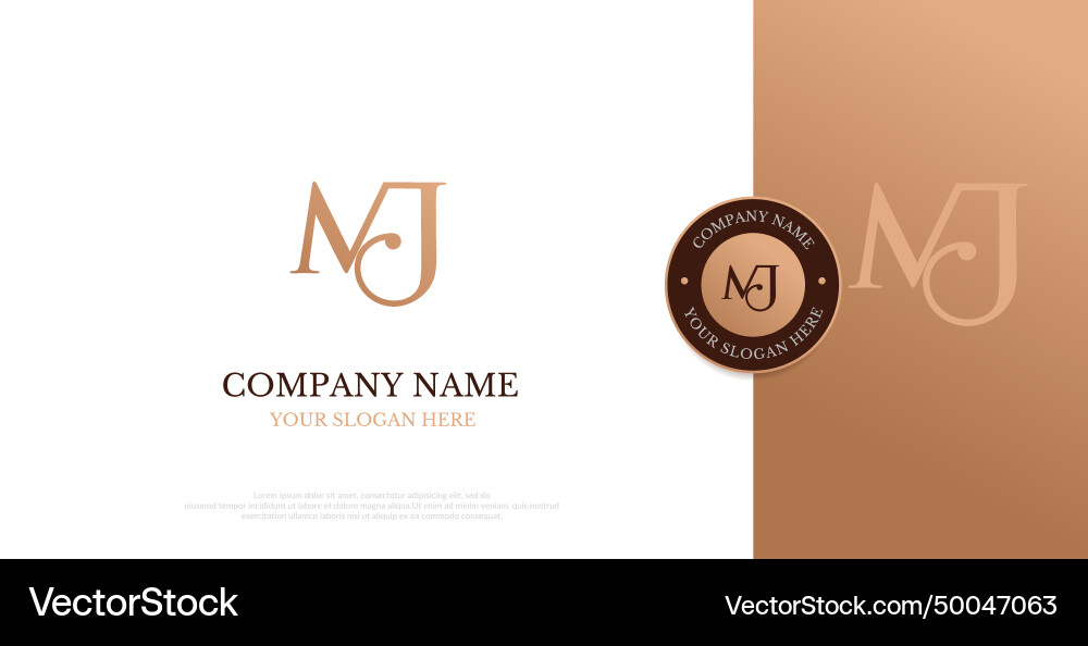 Initial mj logo design Royalty Free Vector Image