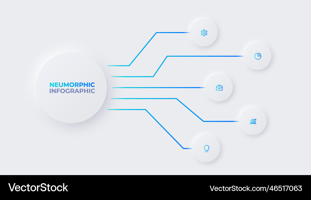 Neumorphe Infoline-Designvorlage Lizenzfreies Vektorbild