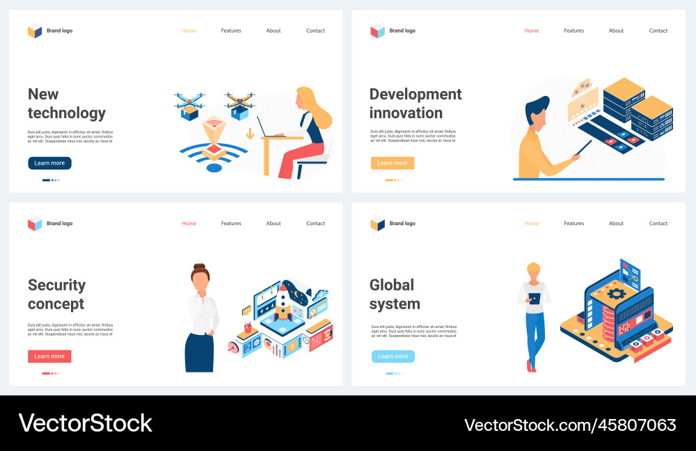 New technology development and innovation global Vector Image