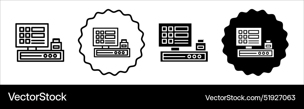 Pos system icon symbol set collection Royalty Free Vector