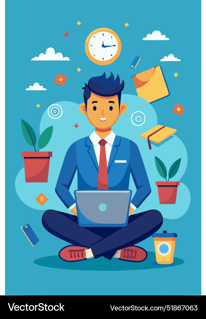 Productive businessman work-life balance Vector Image