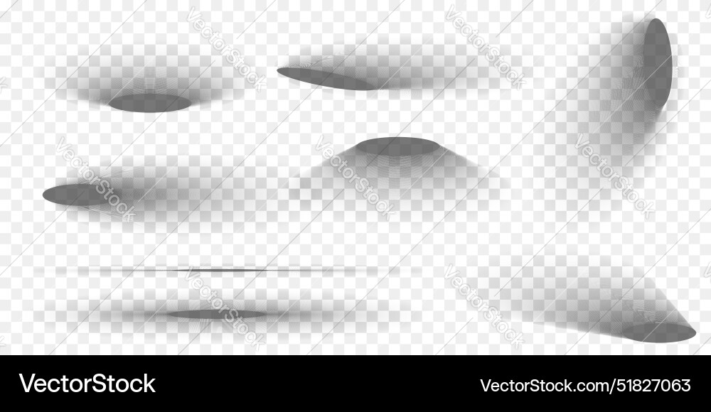 Set of oval packing box shadow effects different Vector Image