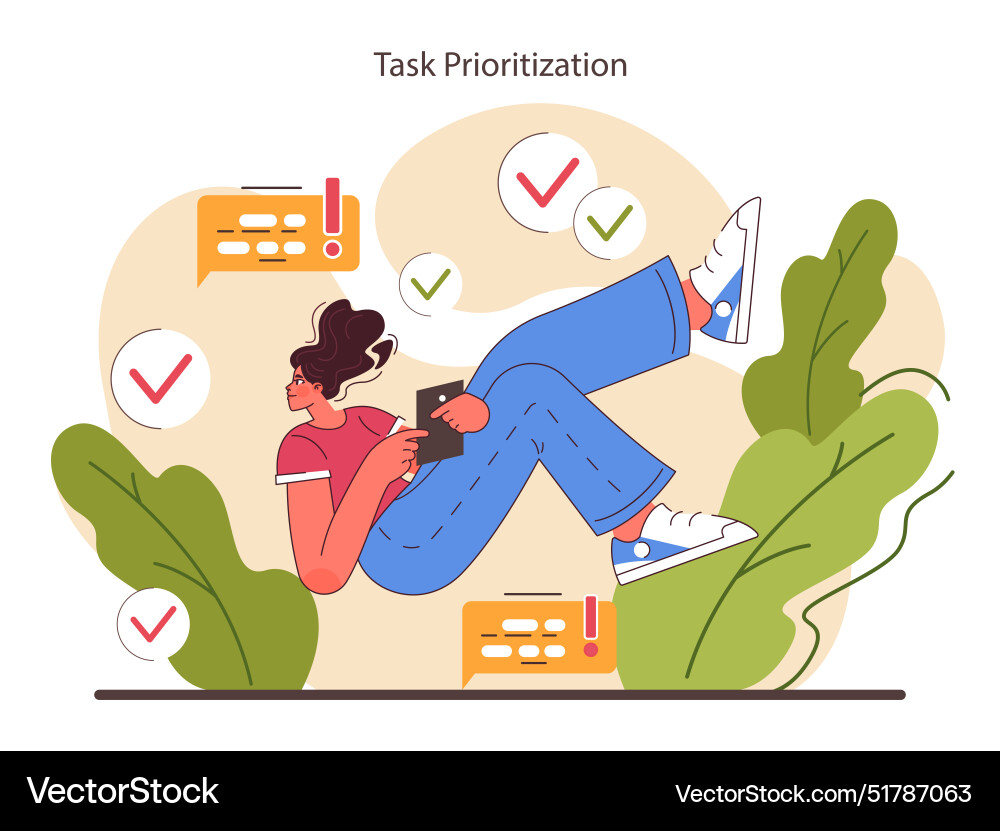Task prioritization effective and competent Vector Image