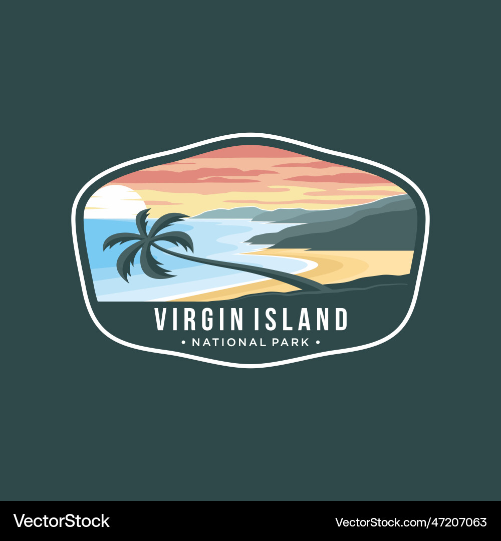 Virgin islands national park emblem patch logo Vector Image