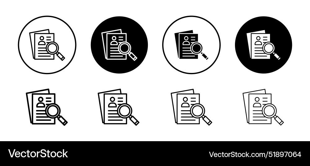 Curriculum vitae or cv icon for job interview Vector Image