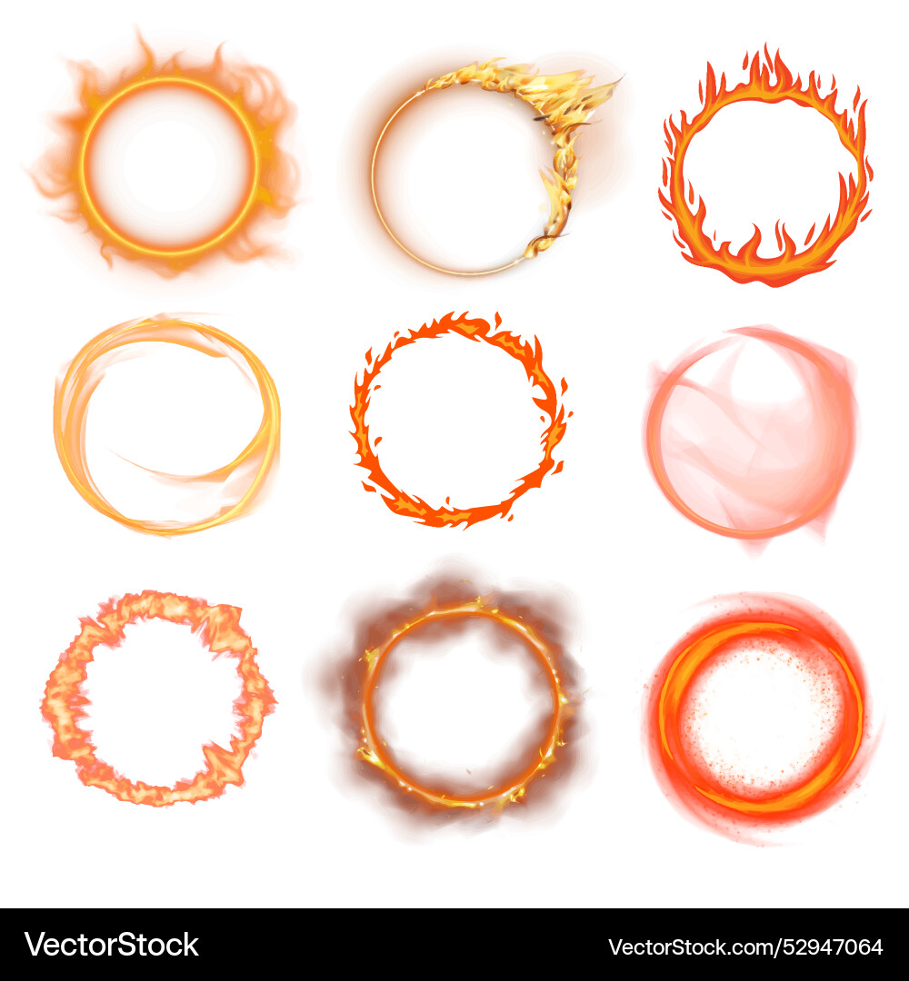 Fire in circle Royalty Free Vector Image - VectorStock