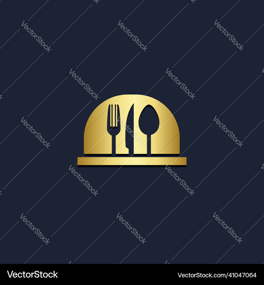Gold Foodware Logo Royalty Free Vector Image - VectorStock