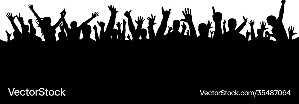 Hand crowd silhouette Royalty Free Vector Image