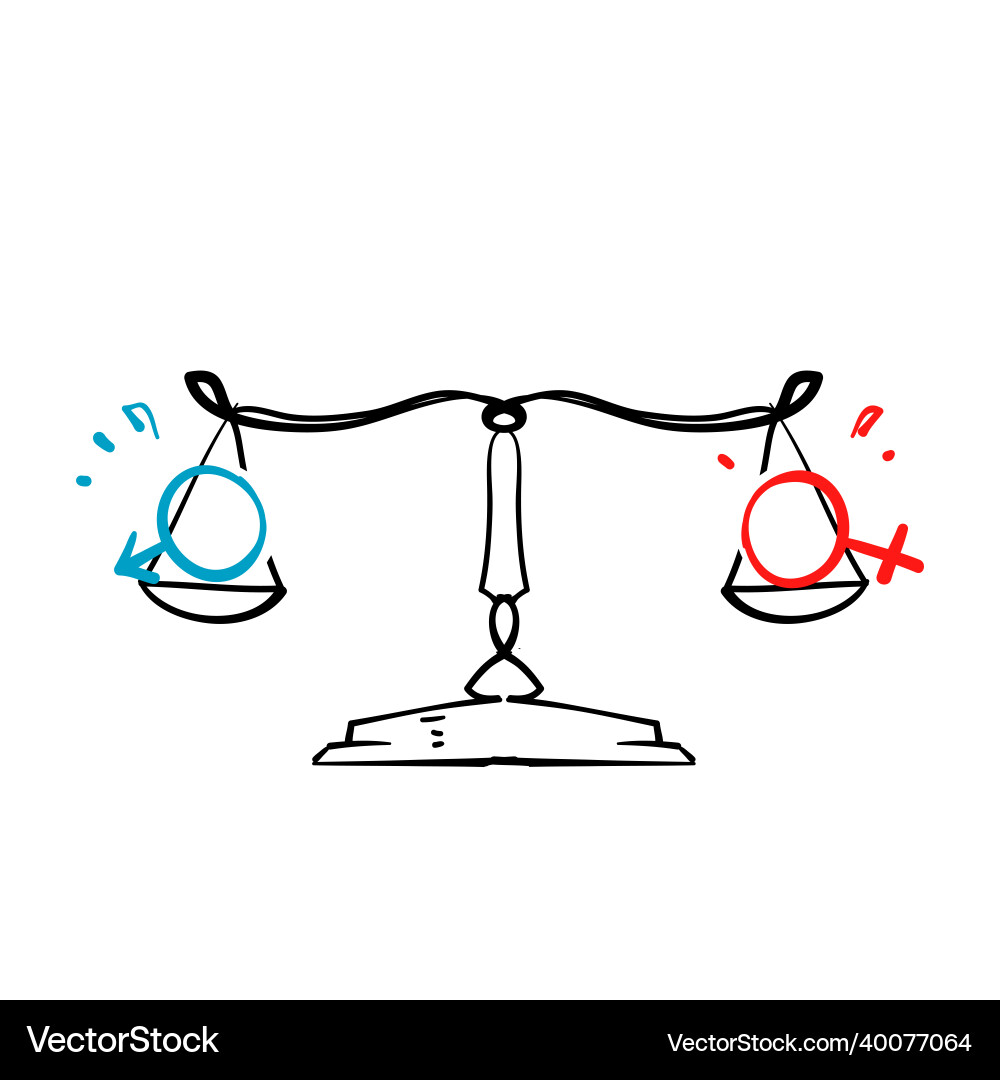 Hand drawn doodle gender symbol and scale Vector Image
