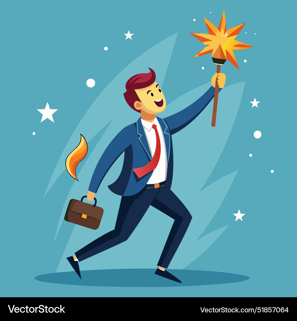 Igniting success businessman stellar launch Vector Image