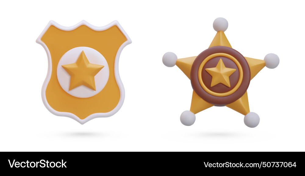 Police badges of various types set Royalty Free Vector Image