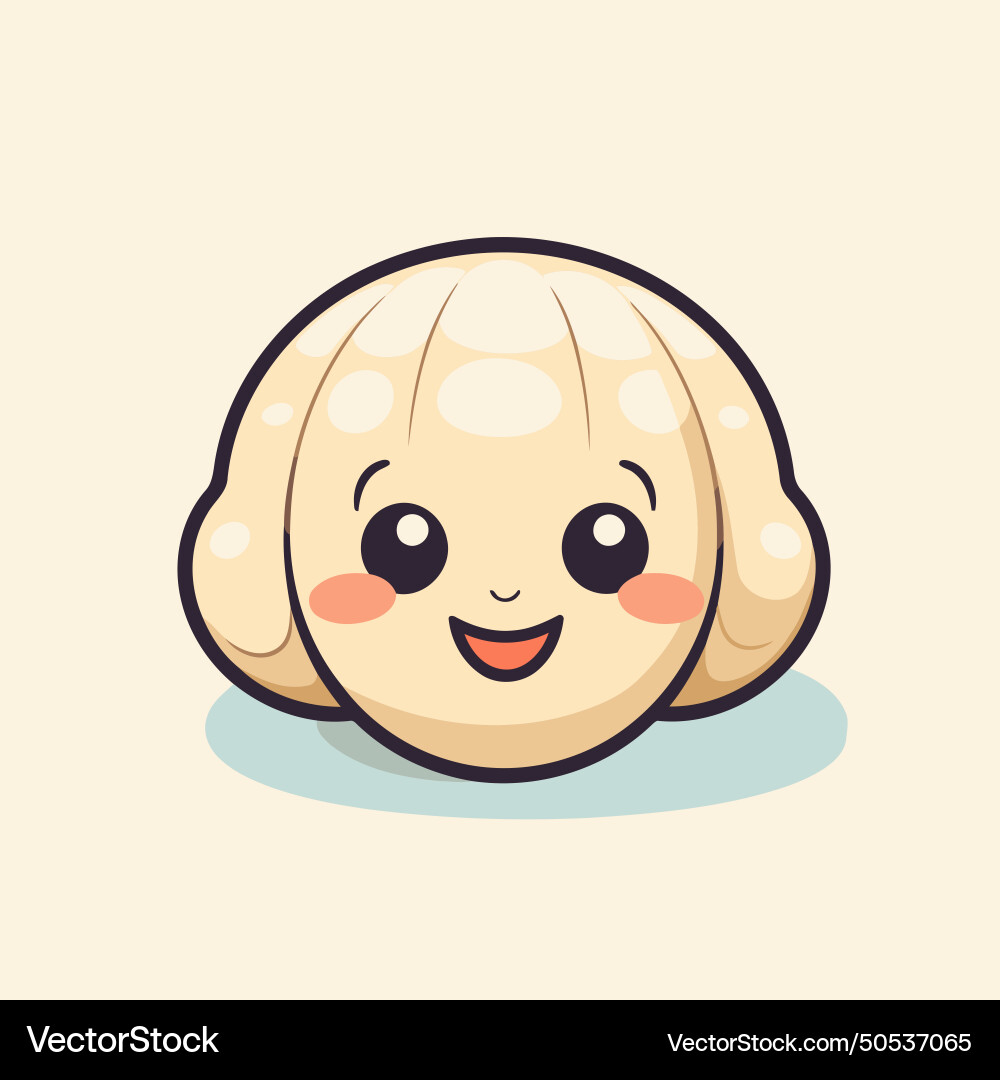 A cute chinese dumpling on white background Vector Image