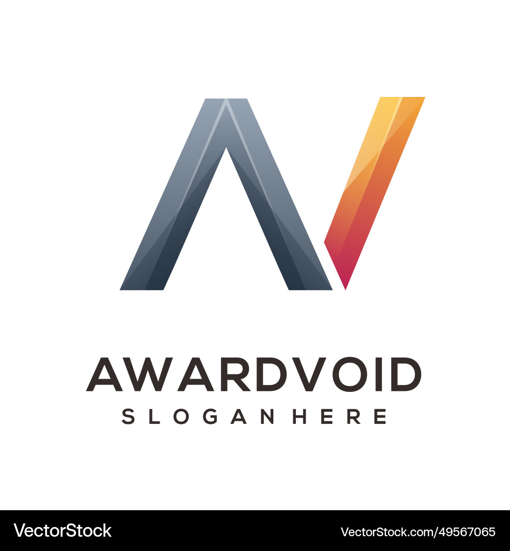 Av letter logo colorful abstract gradient Vector Image