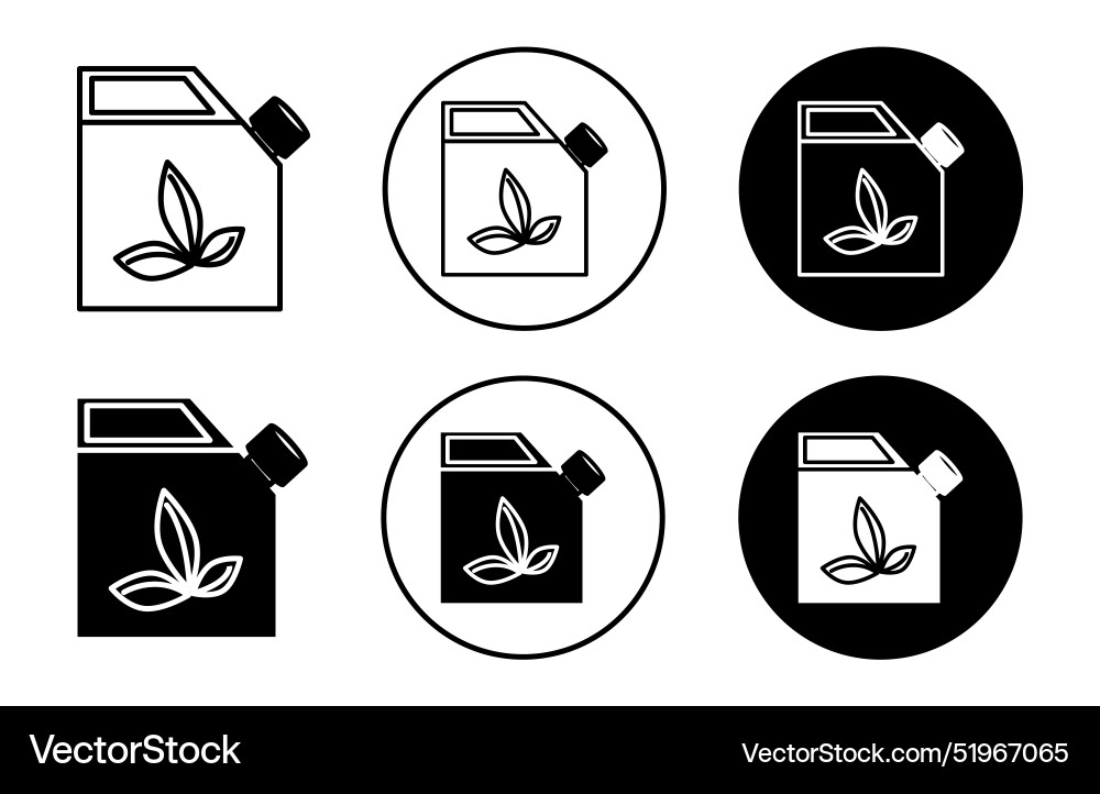Biofuel canister simple icon collection set Vector Image