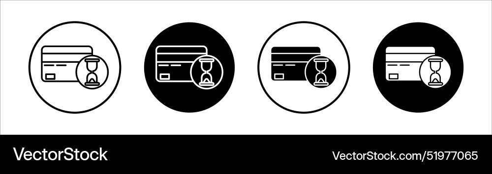 Bnpl flat line icon set thin Royalty Free Vector Image