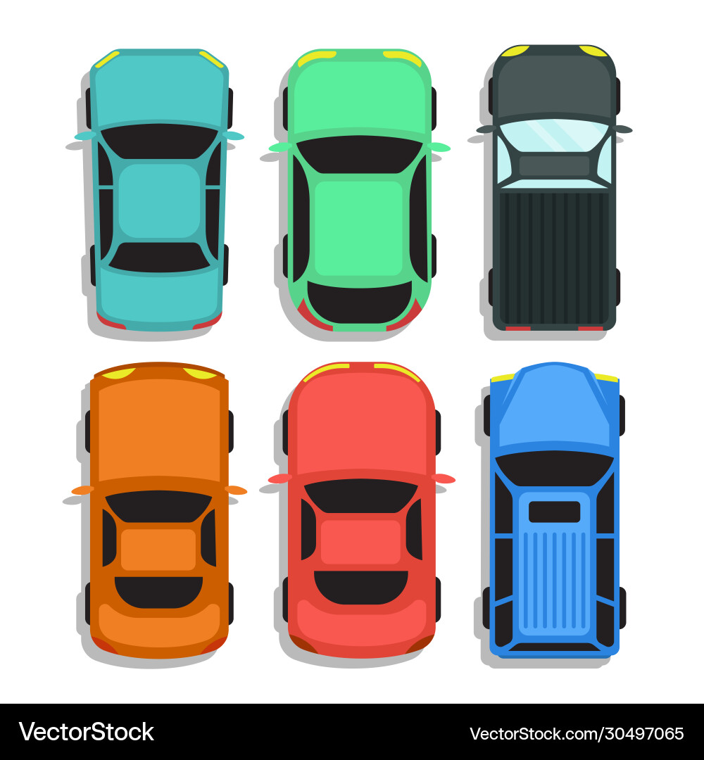 Car top view Royalty Free Vector Image - VectorStock