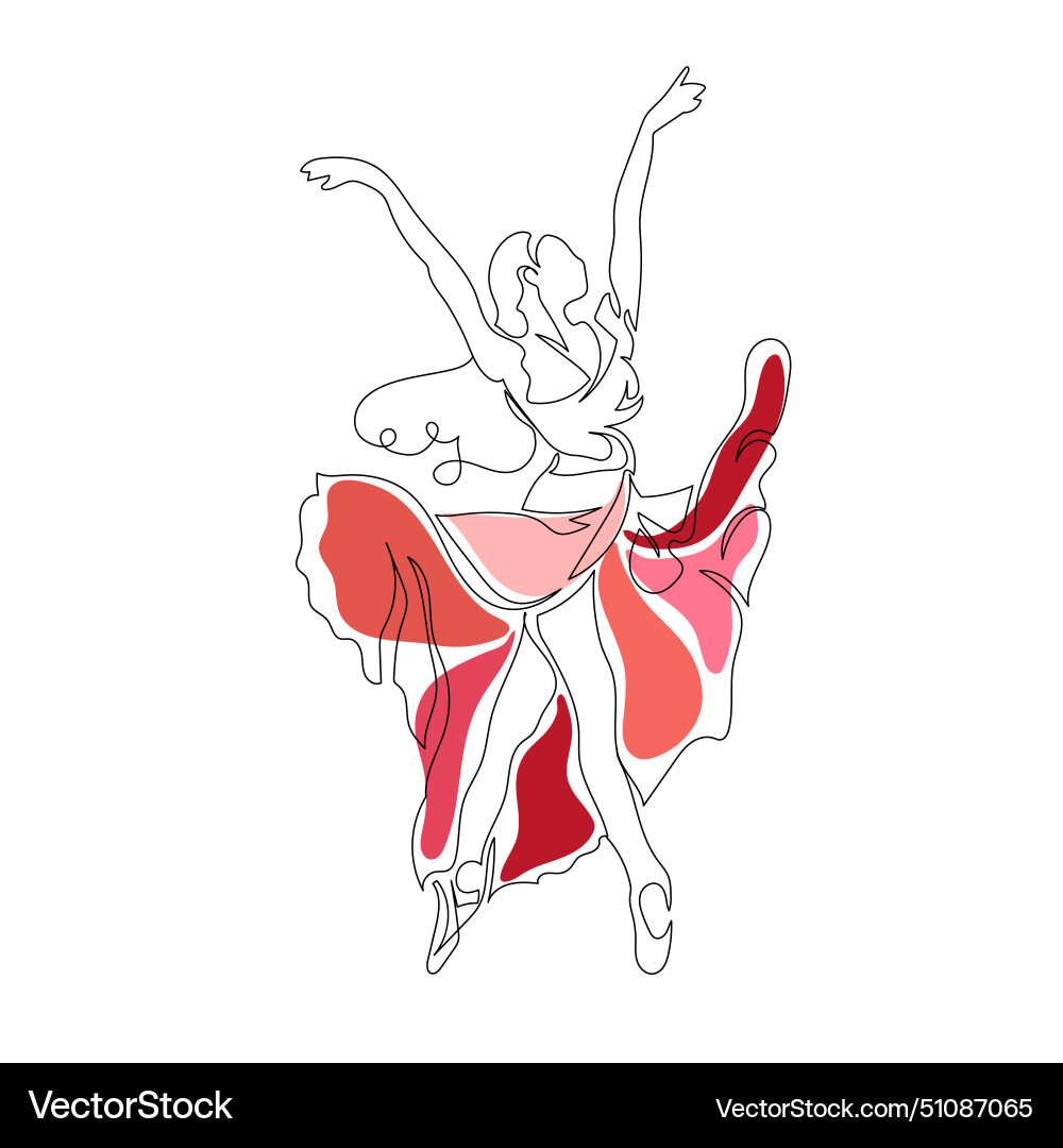 Continuous line art drawing ballet dancer Vector Image