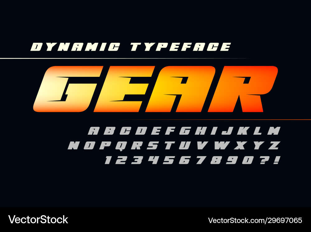 Futuristic alphabet design typeface letters Vector Image