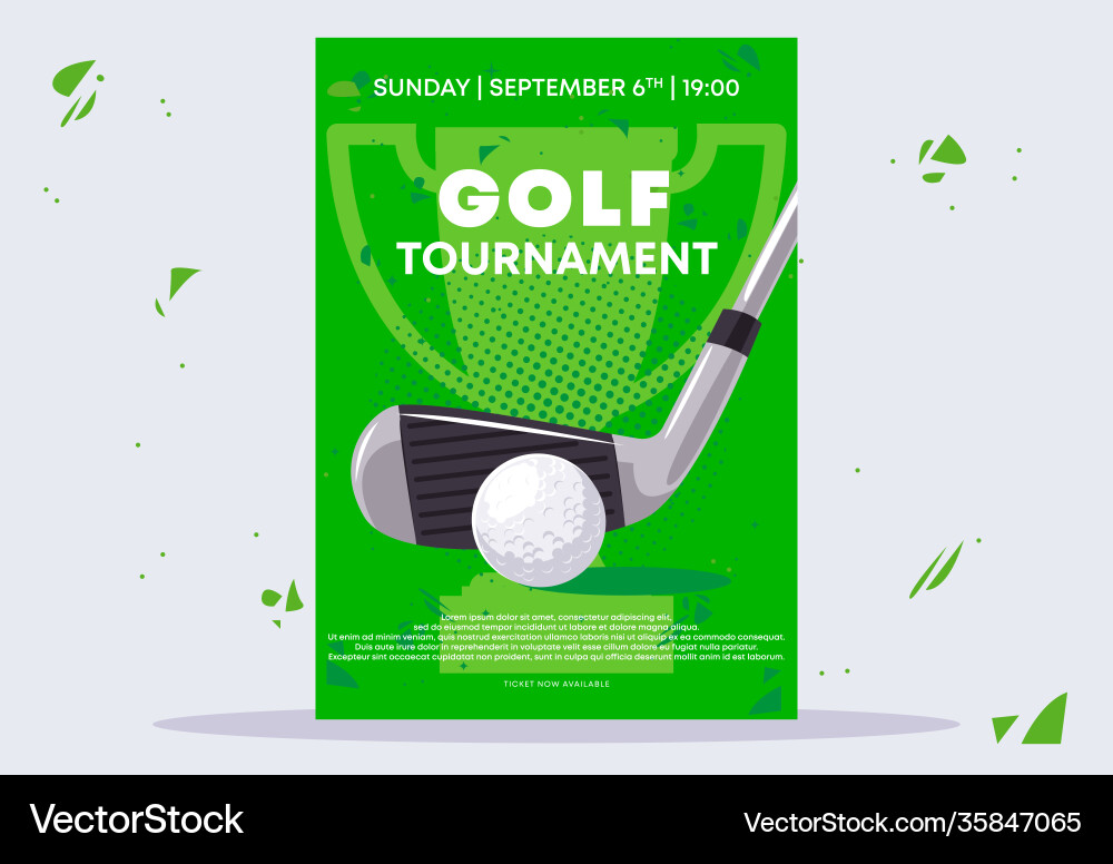 Golf Tournament Poster Template Royalty Free Vector Image