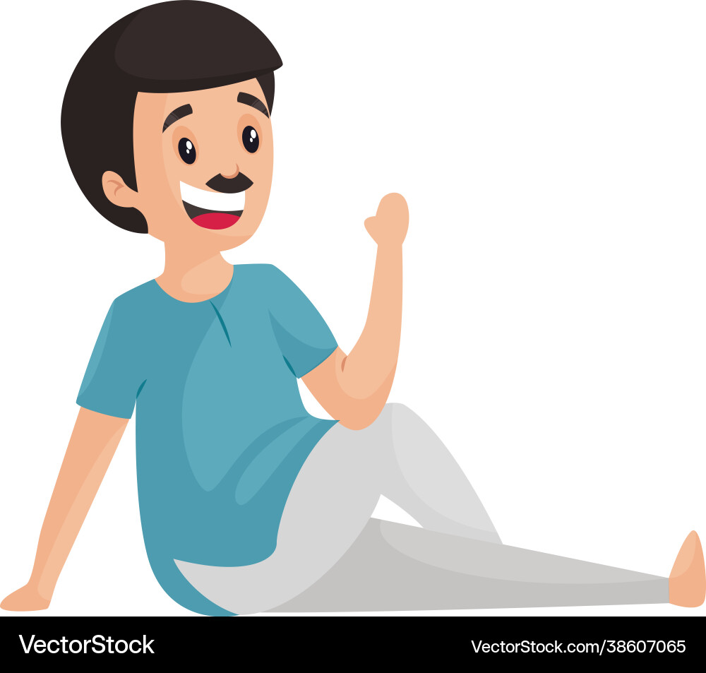 Happy man cartoon character Royalty Free Vector Image