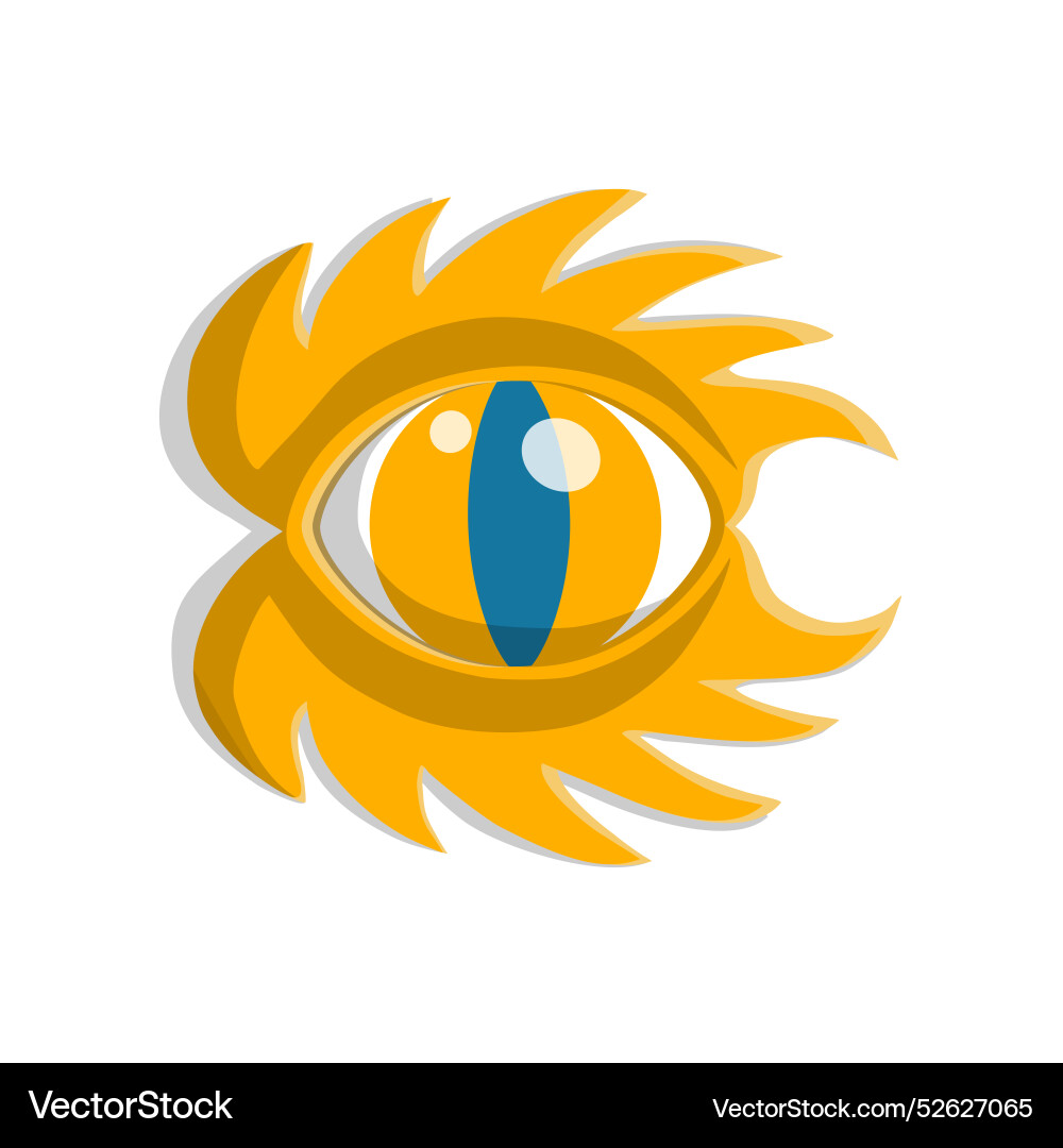 Kids magic elements a yellow dragon eye with a Vector Image