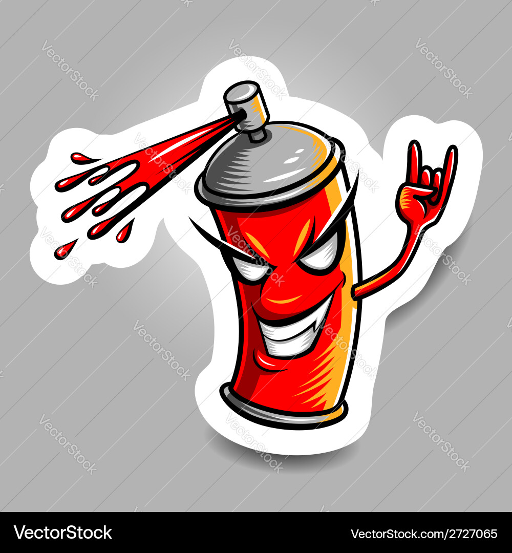 Red Spray Paint Sticker Royalty Free Vector Image