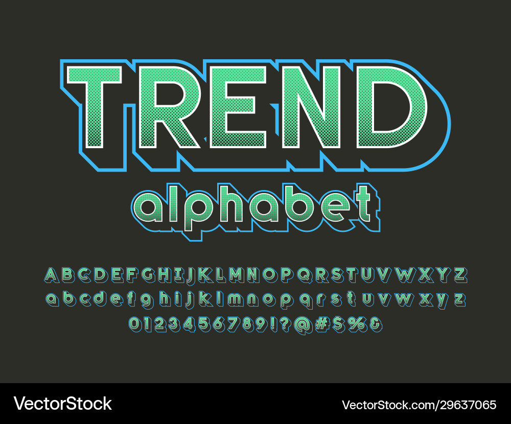 Retro font Royalty Free Vector Image - VectorStock