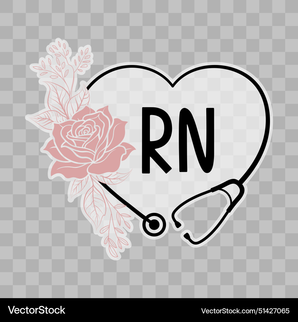 Rn sticker registered nurse nursing Royalty Free Vector