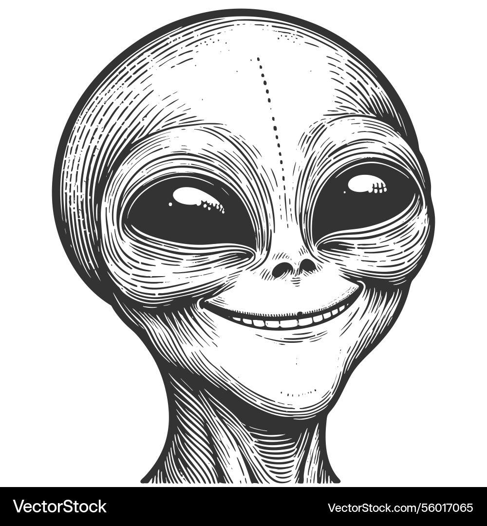 Smiling alien Royalty Free Vector Image - VectorStock